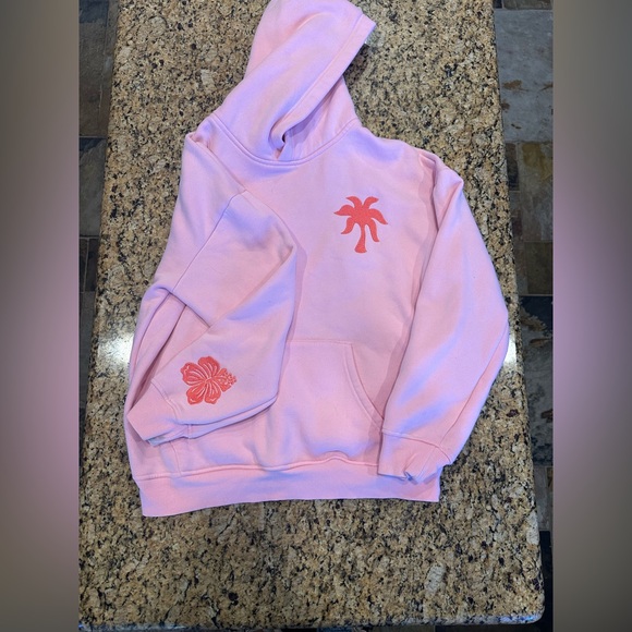 Pink Palm Puff | Tops | Pink Palm Puff Hoodie | Poshmark